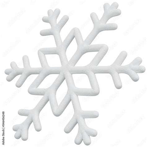 3D Rendering White Snowflake PNG Transparent Background Stock