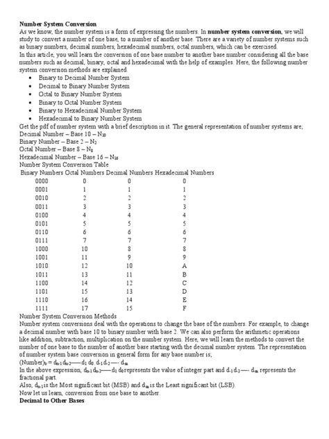 number system conversion pdf decimal theory of computation