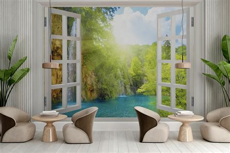 Fototapeta Widok Z Okna Na Wodospad Nr U Uwalls Pl
