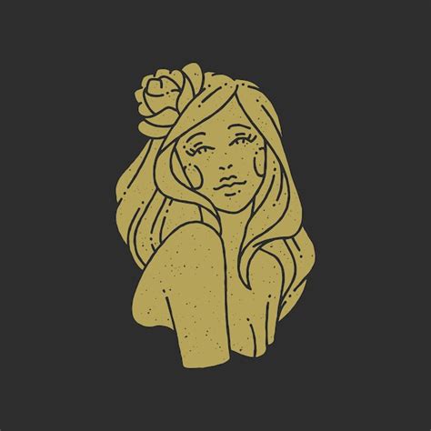 Premium Vector Elegant Beauty Female With Naked Body And Long Hair