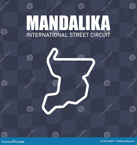 Mandalika Circuit Racing Map With Racer Image Cartoon Vector