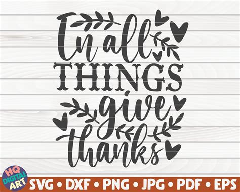 In All Things Give Thanks Svg Thanksgiving Quote Cut File Clipart