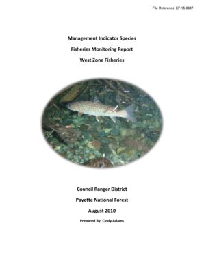 Fillable Online Fs Usda Management Indicator Species Fisheries