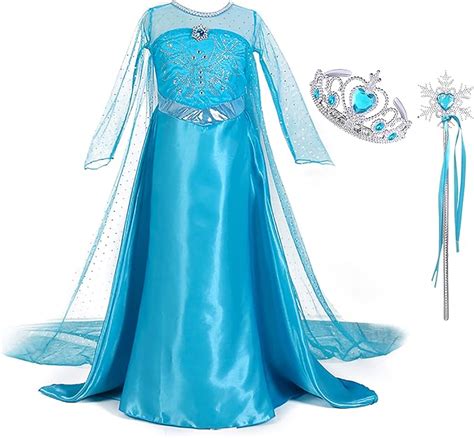 Monissy Mädchen Prinzessin Kleid Eiskönigin Elsa Kostüm Kinder