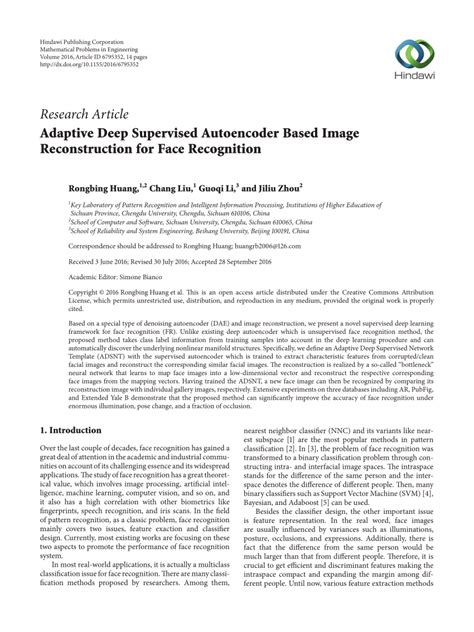 pdf adaptive deep supervised autoencoder based image reconstruction for face recognition