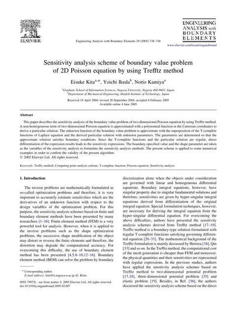 pdf sensitivity analysis scheme of boundary value problem of 2d poisson equation by using