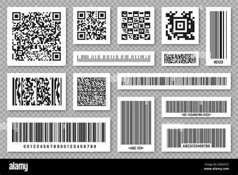 Set Of Product Barcodes And Qr Codes Identification Tracking Code