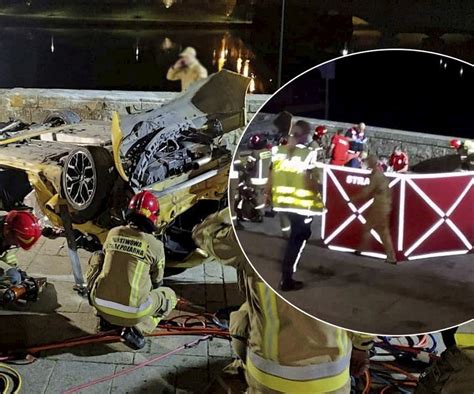 Wypadek na moście Dębnickim w Krakowie To jego prawie skosiło auto