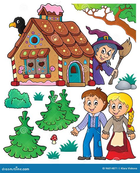 El Tema De Hansel Y De Gretel Fijó 1 Ilustración del Vector