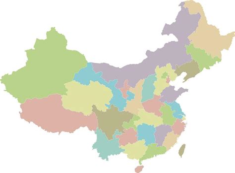 Vector Blank Map Of China With Provinces Regions And Administrative
