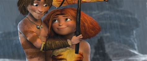 The Croods Guy And Eep Kiss