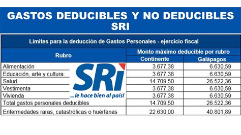 Gastos Deducibles Y No Deducibles Sri