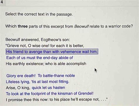Solved 4 Select The Correct Text In The Passage Which Three Parts Of