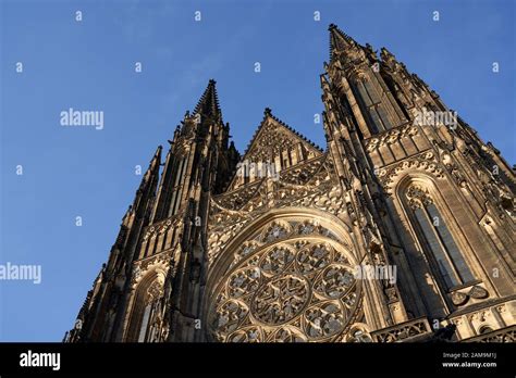 Front View Of Main Entrance To St Vitus Cathedral Stock Photo Alamy