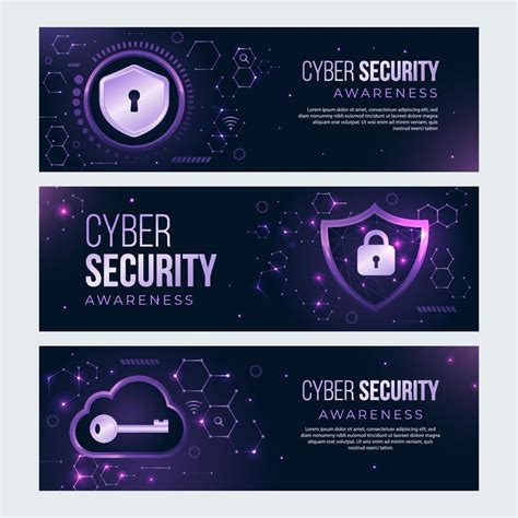 Cyber Security Awareness Banners 12226051 Vector Art At Vecteezy