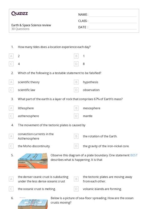 Earth And Space Science Worksheets