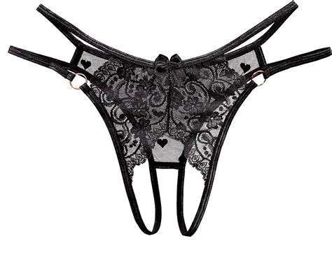 Crotchless Panties For Women Sexy Slutty Naughty Lingerie Lace Thongs Hollow Out