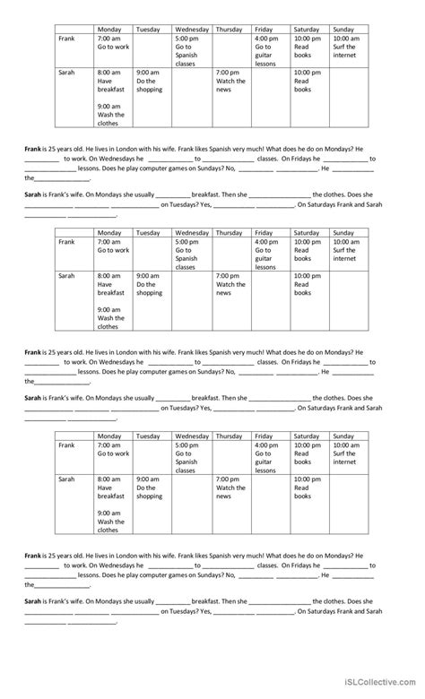 Present Simple Fran Ais Fle Fiches Pedagogiques Pdf Doc