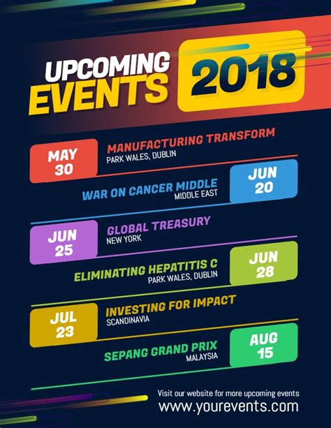 Modern Upcoming Event Calendar Poster Flyer Template Design Event