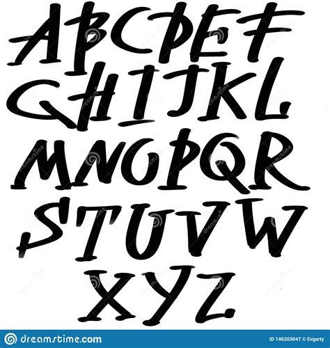 Fuente Art Stica Manuscrita Letras Aisladas En El Fondo Blanco Alfabeto