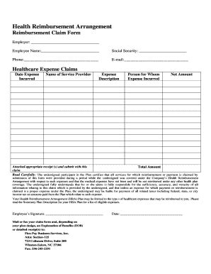 Fillable Online HRA Reimbursement Claim Form II Flex Pay Fax Email