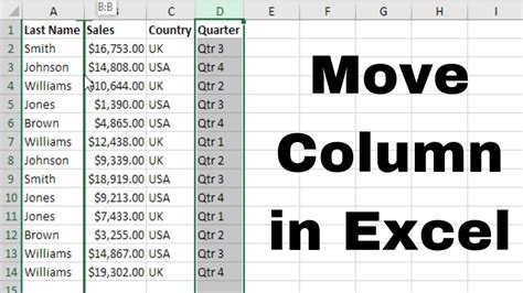 How To Move Columns In Excel How To Move Rows And Columns In Excel