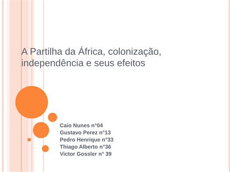 PDF A Partilha da África colonização independência e seus efeitos
