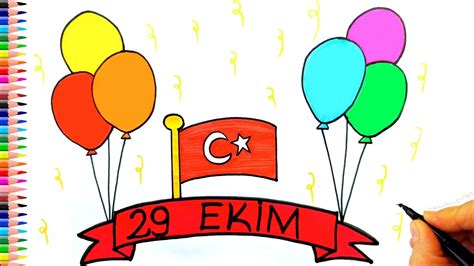 KOLAY 29 EKİM CUMHURİYET BAYRAMI RESMİ ÇİZİMİ CUMHURİYET BAYRAMI