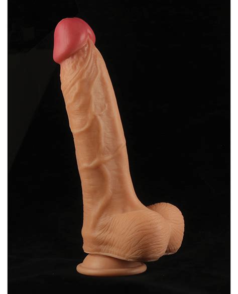 Get Lucky Mega Man Dildo In W Balls Beige Satisfaction