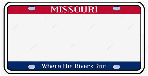 Blank Missouri License Plate Flag Missouri Copy Space Isolated PNG