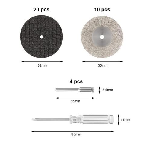 36PCS Mini Disque Diamant à Tronçonner Disques de Coupe pour Dremel