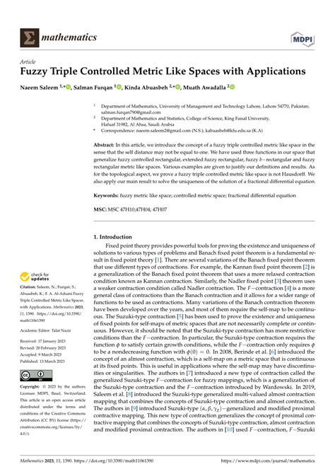 pdf fuzzy triple controlled metric like spaces with applications