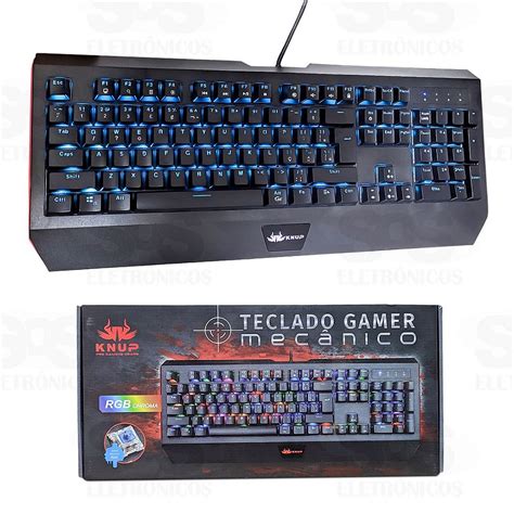 Teclado Gamer Mecânico Knup RGB Chroma Switch Blue PC Gamer em