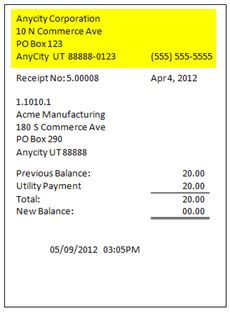 Header Trailer Receipt
