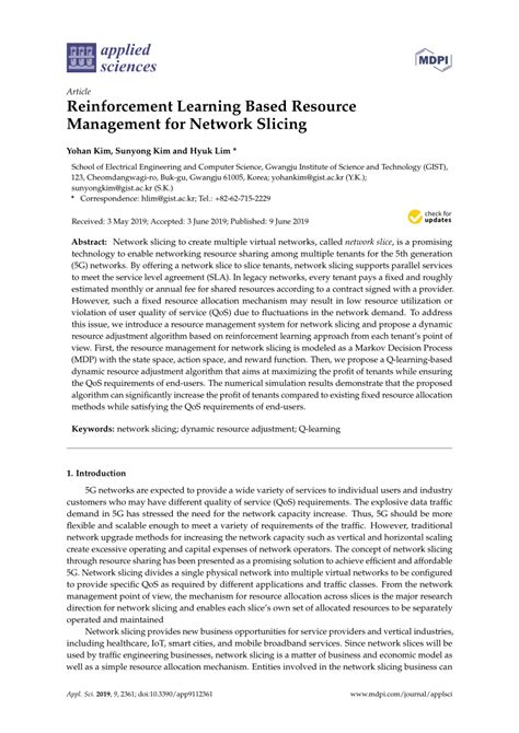 pdf reinforcement learning based resource management for network slicing