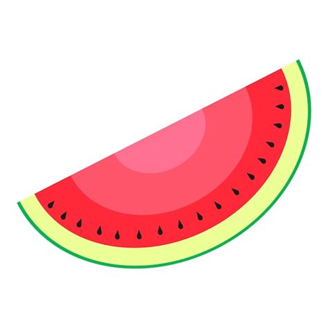 Ilustração em vetor plano de ícone de fatia de melancia para elemento