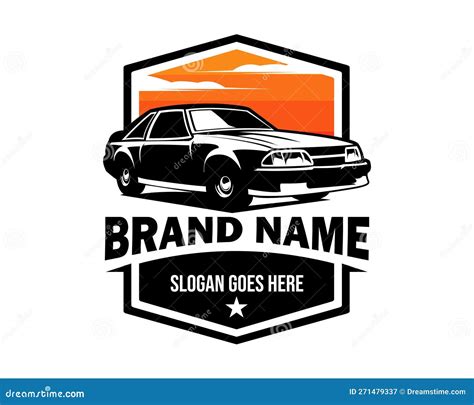 1990 Mustang Car Logo Silhouette Vector Design Isolated White