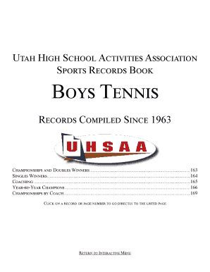 Fillable Online Uhsaa Championships And Doubles Winners Fax Email Print