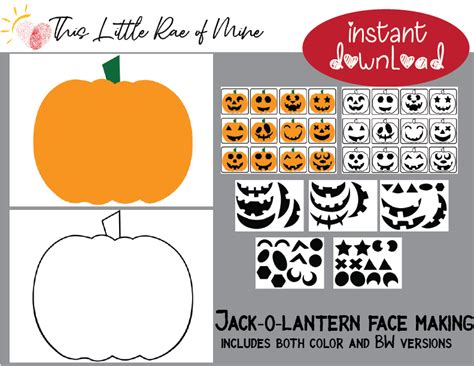 Jack O Lantern Face Making Pumpkin Matching Game Halloween