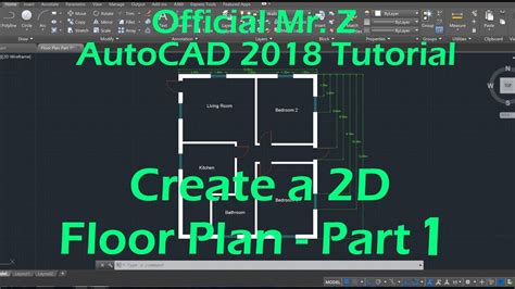 Beginner AutoCAD 2018 Tutorials 2D Floor Plan Part 1 YouTube