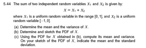 solved 5 44 the sum of two independent random variables x1