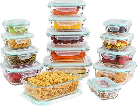 Vtopmart 15 Pack Glass Food Storage Containers Meal Prep Containers