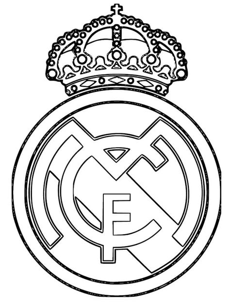 Dibujos De Imagen De Escudo Del Real Madrid C F Para Colorear Para