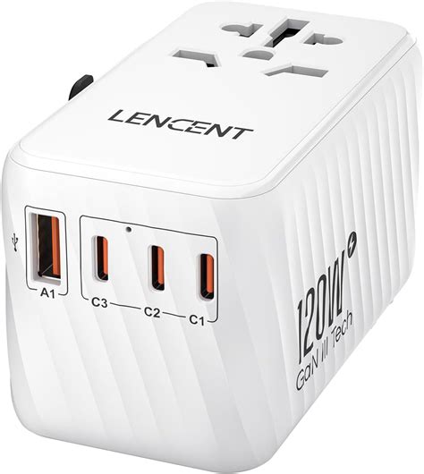 LENCENT Universal Travel Adapter 120W GaN International Fast Charger