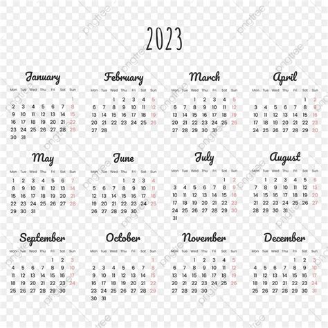 2023 Calendars PNG Image Transparent Minimalist 2023 Calendar 2023