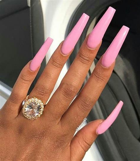 Pin By Enticing On Long Nails Pink Acrylic Nails Coffin Nails Long