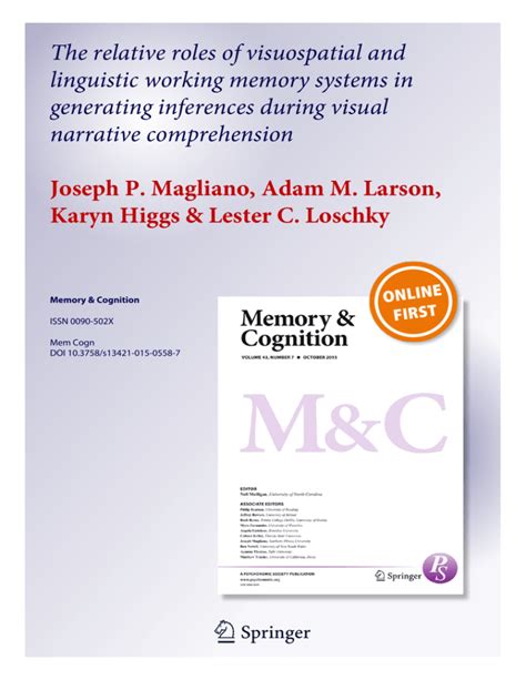 the relative roles of visuospatial and linguistic working memory systems in