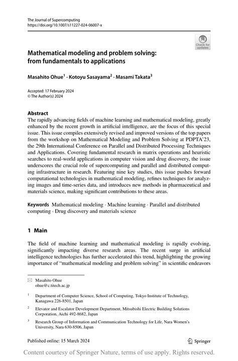 pdf mathematical modeling and problem solving from fundamentals to applications