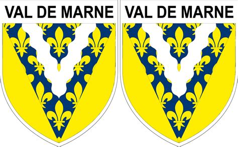 2 x STICKER BLASON VAL DE MARNE département 94 Autocollant 4x5 cm