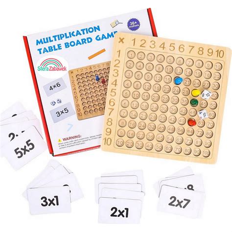 TABLICZKA MNOŻENIA gra planszowa NAUKA LICZENIA Logiczna Montessori 2 W